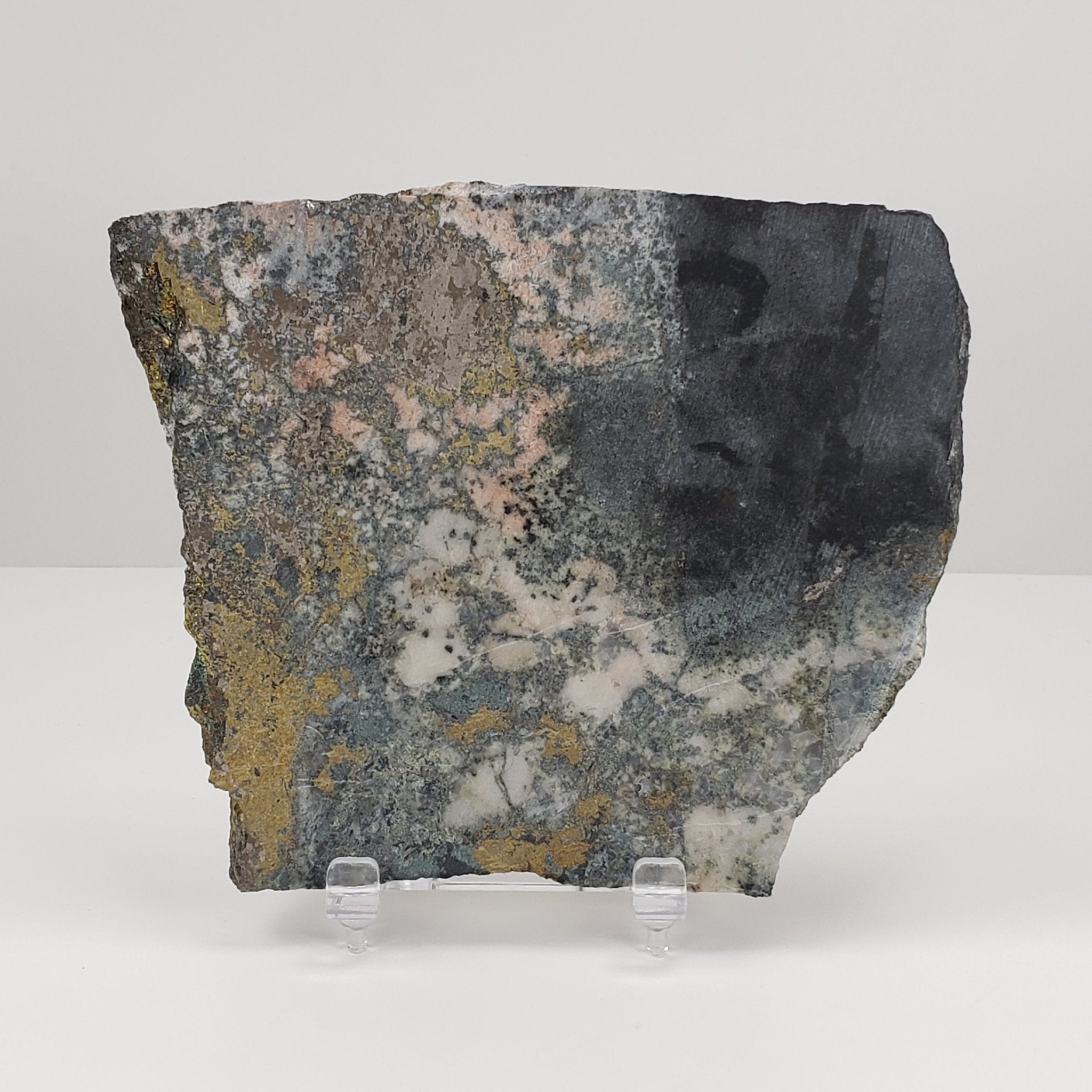 Impact Breccia Slice | 364 Grams | Golden Metal Veining Impactite | Su