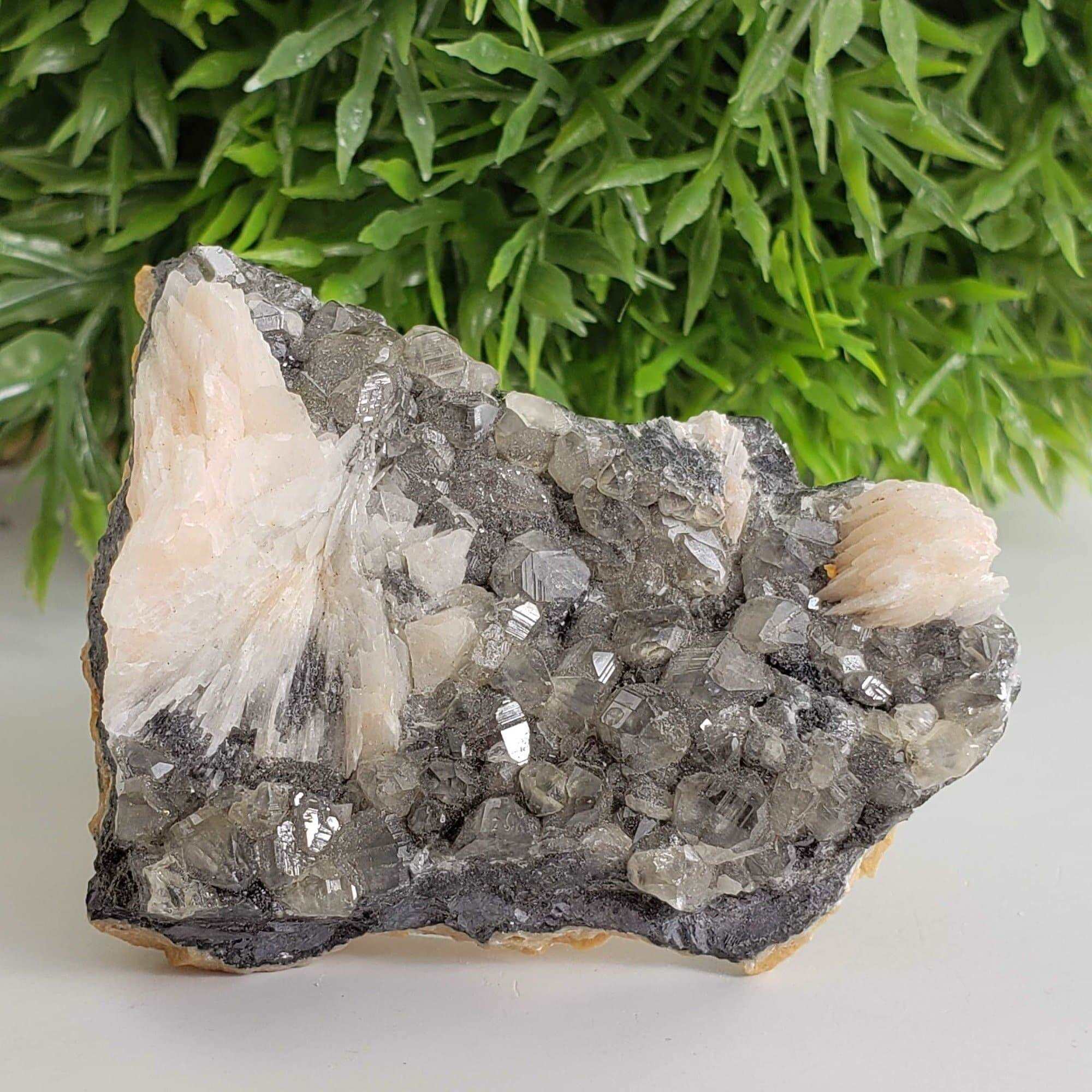 Cerussite and Pink Barite on Galena Matrix 78 gr from Morocco – Canagem.com